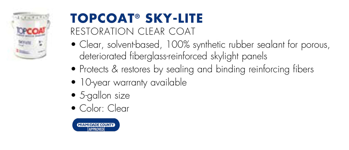 GAF Sky-Lite Clear Skylight Restoration, 5 Gal | Coatings Supply